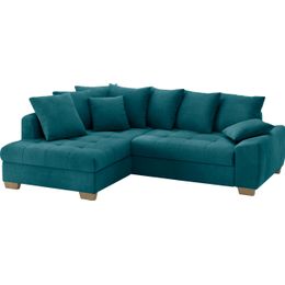 Ecksofa MR. COUCH, B:243cm H:88cm T:190cm, blau, Memphis (Grundgewebe - 100% Polyester; Nutzschicht- 90% Polyester / 10% Polyamide), Wohnzimmer,