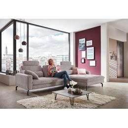 Ecksofa DIE PLANBAR, B:302cm H:87cm T:178cm, rosa, 100% Polyester, Wohnzimmer, Sofas, "MP-IN20110 L-Form mit Federkern-Polsterung", optional mit