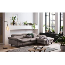Ecksofa Home Affaire, B:268cm H:73cm T:108cm, grau, 100% Polyester, Feinstruktur 75000 Scheuertouren, Struktur 35000 Scheuertouren, Microfaser 40000,