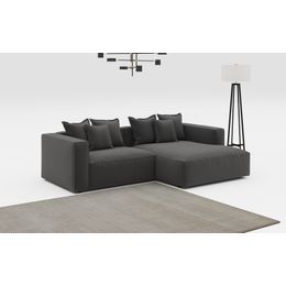 Ecksofa Inosign, B:284cm H:72cm, grau, 100% POLYESTER (PES), Wohnzimmer, Sofas, "Cowboy L-Form", mit 6 Kissen, kubisches Sofa