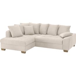 Ecksofa MR. COUCH, B:243cm H:88cm T:190cm, beige, Novaclean Avanti (100% Polyester), Wohnzimmer, Sofas, "Nikita II, L-Form, bis 140kg pro Sitzplatz
