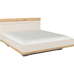 Futonbett Rauch, B:185cm H:102cm L:207cm, beige, Betten, "Bett Doppelbett Holzbett SAJO", mit Farb-Absetzungen in komfortabler Sitzhöhe MADE IN