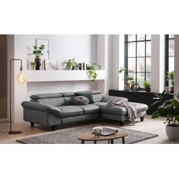 Ecksofa Home Affaire, B:268cm H:73cm T:108cm, grau, 100% Polyester, Feinstruktur 75000 Scheuertouren, Struktur 35000 Scheuertouren, Microfaser 40000,