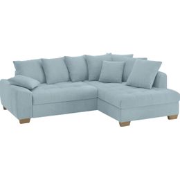 Ecksofa MR. COUCH, B:243cm H:88cm T:190cm, blau, Novaclean Avanti (100% Polyester), Wohnzimmer, Sofas, "Nikita II, L-Form, bis 140kg pro Sitzplatz