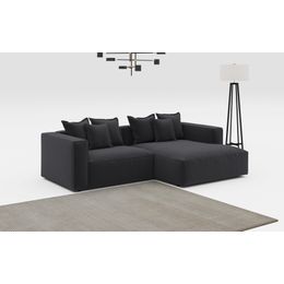 Ecksofa Inosign, B:284cm H:72cm, schwarz, 100% POLYESTER (PES), Wohnzimmer, Sofas, "Cowboy L-Form", mit 6 Kissen, kubisches Sofa