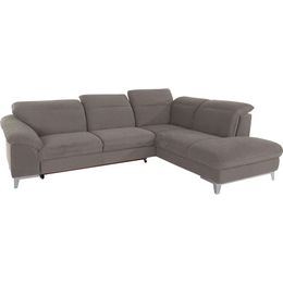 Ecksofa COTTA, B:293cm H:84cm T:232cm, grau, Chenille (90% Polyester; 10% Polyamid );Struktur (100% Polyester ), Wohnzimmer, Sofas, "Teresa L-Form",