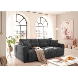 Schlafsofa, B:235cm H:88cm T:120cm, grau, ED EXCITING DESIGN, 95% Polyester, 5% Polyamide, Kinderzimmer, Sofas, "Bullet", mit Bettkasten & 2