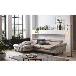 Ecksofa Home Affaire, B:268cm H:73cm T:108cm, beige, 100% Polyester, Feinstruktur 75000 Scheuertouren, Struktur 35000 Scheuertouren, Microfaser
