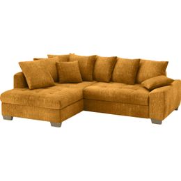 Ecksofa MR. COUCH, B:243cm H:88cm T:190cm, orange, Dolce (100% Polyester), Wohnzimmer, Sofas, "Nikita II, L-Form, bis 140kg pro Sitzplatz belastbar",