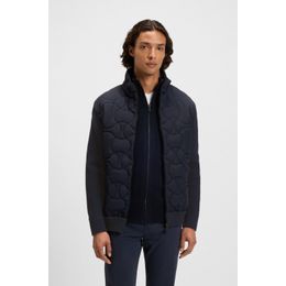 BOSS Orange Herren Outdoorjacke "Kavietor", blau, Gr. L, unifarben, Web, Obermaterial: 94% Baumwolle, 5% Polyamid, 1% Elasthan, Jacken, mit leicht