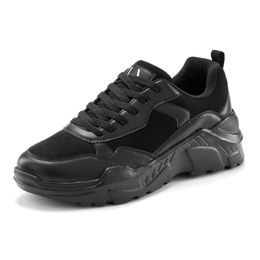 Lascana Damen Sneaker, Gr. 39, schwarz, Obermaterial: 50% Lederimitat, 50% Textilmaterial. Decksohle: 100% Textilmaterial. Futter: 100%