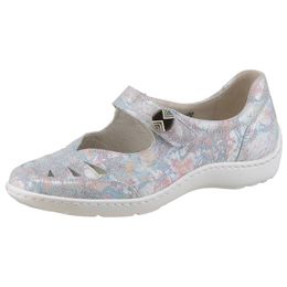 Waldl&auml;ufer WALDL&Auml;UFER Damen Riemchenballerina "HENNI", Gr. 9,5hellgrau multicolor, Nubukleder, metallic, Schuhe, Halbschuh, Komfortschuh, Lochungen,