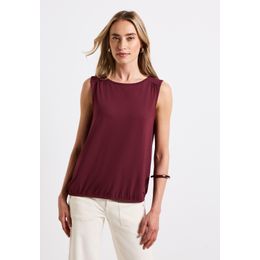 Street One Damen 2-in-1-Top, rot, Gr. 46, unifarben, Stoff, 95% Viskose, 5% Elasthan, Tops, mit U-Boot-Ausschnitt