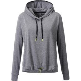 Sweatjacke LPO "Damen Hoodie Yasmina", Damen, Gr. 36 (S), dolphinmelange, 88% Polyester, 12% Elasthan, Sweatjacken Sweatjacke