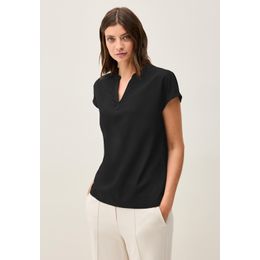 Cecil Damen Kurzarmbluse, schwarz, Gr. XS, unifarben, Stoff, 100% Viskose, Blusen, aus softer Viskose