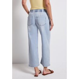 Street One Damen Loose-fit-Jeans, blau, Gr. 33, unifarben, Jeans, 98% Baumwolle, 2% Elasthan, Jeans, mit Wide Legs