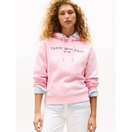 Tommy Hilfiger Damen Kapuzensweatshirt "MDRN REG CORP LOGO HOODIE", rosa, Gr. XXXL, unifarben, Sweatware, Obermaterial: 63% Baumwolle, 37% Polyester,