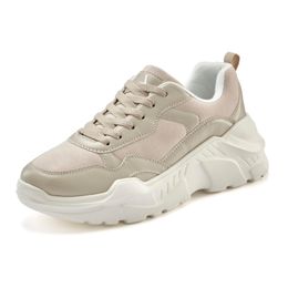Lascana Damen Sneaker, Gr. 40, beige, Obermaterial: 50% Lederimitat, 50% Textilmaterial. Decksohle: 100% Textilmaterial. Futter: 100% Textilmaterial.