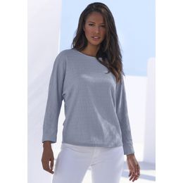 Vivance Damen 2-in-1-Shirt "zum Krempeln", blau, Gr. 32, unifarben, Crêpe, Obermaterial: 98% Polyester, 2% Elasthan, Shirts, aus bügelfreier