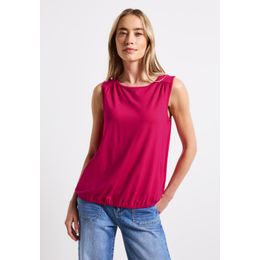 Street One Damen 2-in-1-Top, lila, Gr. 34, unifarben, Stoff, 95% Viskose, 5% Elasthan, Tops, mit U-Boot-Ausschnitt
