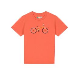 watabout.kids T-Shirt 'Bmx' Jungen Gr&ouml;&szlig;e 122/128 orange / lachs / schwarz