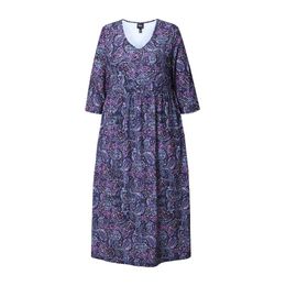 Ulla Popken Kleid Damen Gr&ouml;&szlig;e 42/44 pflaume / mischfarben Winterkleid