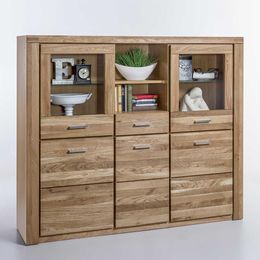 Pharao24.de Wohnzimmer Anrichte aus Wildeiche teilmassiv 140 cm hoch
