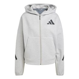 adidas Sportswear Athletic Zip-Up Hoodie 'Z.N.E' female Grey size XL