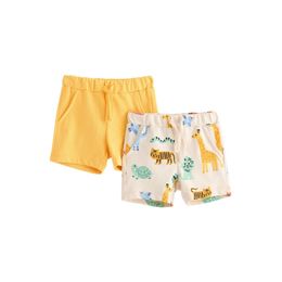 Lindex Shorts Größe 86 hellblau / umbra / hellgelb / weiß