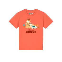 Watabout.kids Shirt 'Lama Kleiner Bruder' boy Orange size 122/128