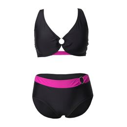 Ulla Popken Bikini Damen Gr&ouml;&szlig;e XXL/XXXL pink / schwarz