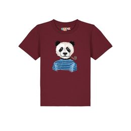 watabout.kids T-Shirt 'Panda' Jungen Gr&ouml;&szlig;e 134/146 blau / bordeaux / schwarz / wei&szlig;