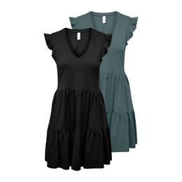 Only Kleid 'ONLMAY' Damen Größe 40 grün / schwarz Winterkleid