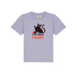 watabout.kids T-Shirt 'Cat' Jungen Gr&ouml;&szlig;e 152/158 helllila / rot / schwarz / wei&szlig;