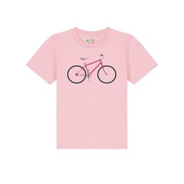 watabout.kids T-Shirt 'Pink Bike' Mädchen Größe 122/128 rosa / rot / schwarz