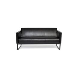 hjh OFFICE Lounge Sofa BALI BLACK Kunstleder mit Armlehnen