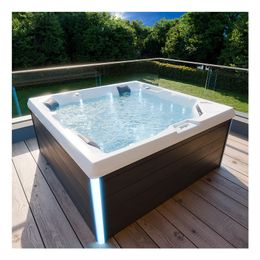 TroniTechnik&reg; Outdoor Whirlpool Spa PANAREA 210cm x 210cm mit Heizung, Hydromassage, Farblicht