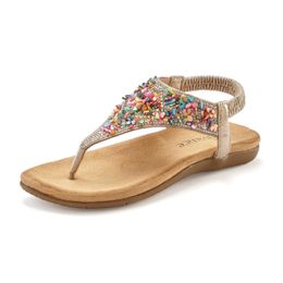 Vivance Damen Sandale, Goldfarben, Gr. 42, Sandalen & Sandaletten, Material: Leder