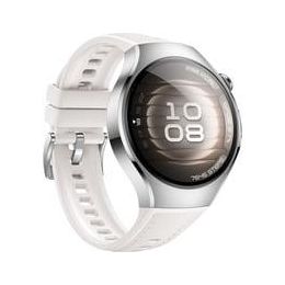 Huawei Watch 5 42mm (Soc-L19L), Smartwatch silber/wei&szlig;, Komposit-Armband in wei&szlig;, Geh&auml;use aus Edelstahl