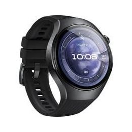 Huawei Watch 5 46mm (Rates-L19F), Smartwatch schwarz, Fluoroelastomer-Armband in schwarz, Geh&auml;use aus Edelstahl