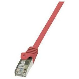 LogiLink CP1084S RJ45 Netzwerkkabel, Patchkabel CAT 5e F/UTP 7.50 m Rot mit Rastnasenschutz 1 St.