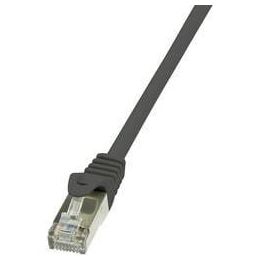 LogiLink CP1063S RJ45 Netzwerkkabel, Patchkabel CAT 5e F/UTP 3.00 m Schwarz mit Rastnasenschutz 1 St.
