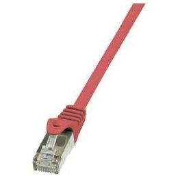 LogiLink CP1074S RJ45 Netzwerkkabel, Patchkabel CAT 5e F/UTP 5.00 m Rot mit Rastnasenschutz 1 St.