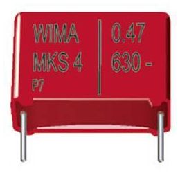 Wima MKS 4 22uF 10% 63V RM27,5 1 St. MKS-Folienkondensator radial bedrahtet 22 &micro;F 63 V/DC 10 % 27.5 mm (L x B x H) 31.5 x 13 x 24 mm