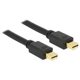 Delock Mini-DisplayPort Anschlusskabel Mini DisplayPort Stecker, Mini DisplayPort Stecker 2.00 m Schwarz 83475 vergoldete Steckkontakte DisplayPort-Kabel