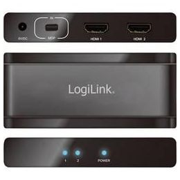 LogiLink Kabel 2 Port Mini DisplayPort-Splitter Ultra HD-f&auml;hig 3840 x 2160 Pixel Schwarz