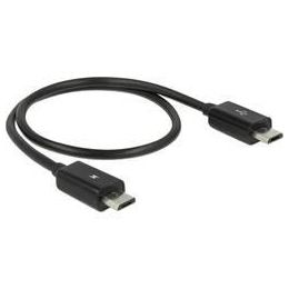 Delock USB-Kabel USB 2.0 USB-Micro-B Stecker, USB-Micro-B Stecker 0.30 m Schwarz mit OTG-Funktion 83570
