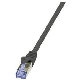 LogiLink CQ4093S RJ45 Netzwerkkabel, Patchkabel CAT 6a S/FTP 10.00 m Schwarz vergoldete Steckkontakte, Flammwidrig, mit Rastnasenschutz 1 St.