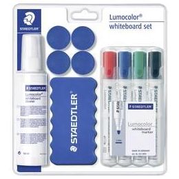 Staedtler Lumocolor Whiteboard Set 613 S 613 S Whiteboardmarker Schwarz, Blau, Rot, Gr&uuml;n inkl. Tafell&ouml;scher, Reiniger, Magneten 4 St.
