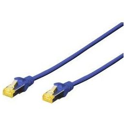 Digitus DK-1644-A-030/B RJ45 Netzwerkkabel, Patchkabel CAT 6a S/FTP 3.00 m Blau Halogenfrei, verdrillte Paare, mit Rastnasenschutz, Flammwidrig 1 St.